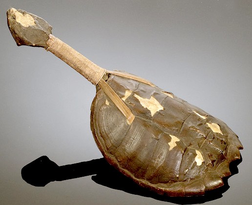 Ceremonial; Iroquois, Rattle, Turtle Shell, 22 inch.