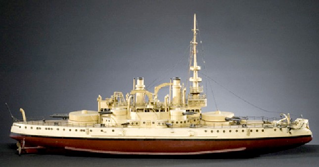 Model; USS Oregon Battleship, Great White Fleet, 36 inch.