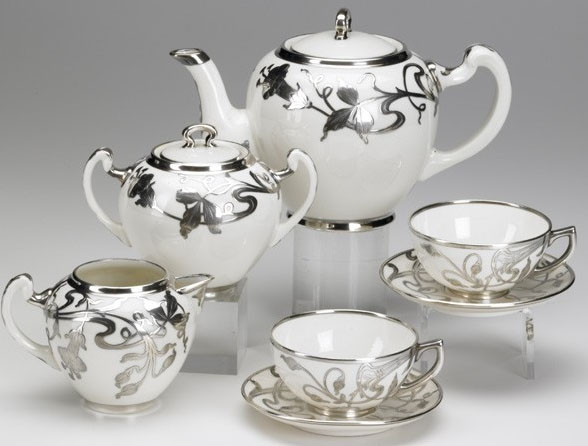 Lenox | Tea Set (24 piece) Silver Overlay White Ground 9