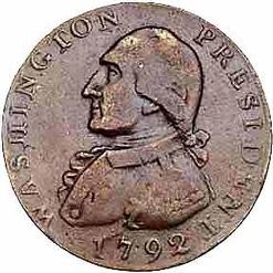 Coin; US, Half Dollar, 1792, Washington.