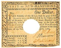 Colonial Note; New Hampshire, 1780, 1 Dollar.
