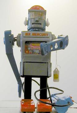 Robot Toy; Marx, Mr Mercury, Type II, Tin, Battery Operated.