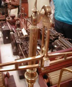 Scale; Balance Beam, Banfield, Brass Pillar & Pans, Oak Base, 29 inch.