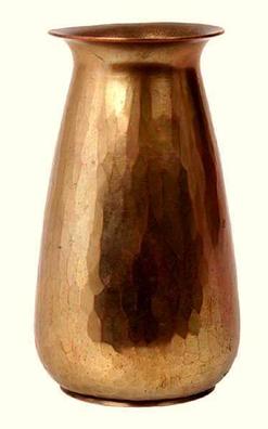Vase-Bud; Arts & Crafts, Roycroft, Brass.
