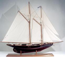Model; Schooner, Benjamin W Latham, Rigged, Full Sail, 66 inch.