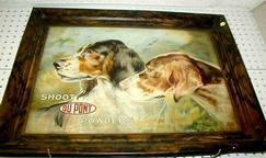 Advertising-Firearms; DuPont Powders, Sign, Field Dogs, Tin Litho, 28 inch.