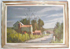 Behler, Wilmer G; Oil on Canvas Painting, signed, Farm Landscape.