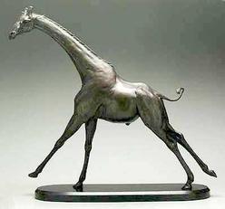 Bronze Sculpture; Schaefer (David), signed 1990, Galloping Giraffe, 29 ...