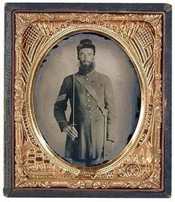 Daguerreotype Photograph; Civil War, Soldier, Hinged Case.
