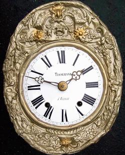 Wall Clock; French, Morbier, Prayer Repeat, 2 Weight, circa 1860.