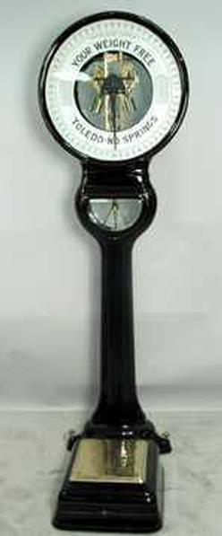 Scale; Toledo, Floor Model, Lollipop, Your Weight Free, Cast Iron, 78 inch.