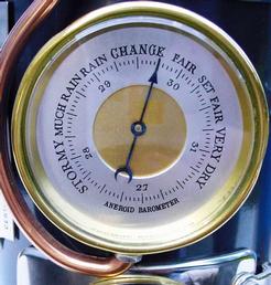 Industrial Clock; French, Vertical Steam Boiler, circa 1890, 14 inch.