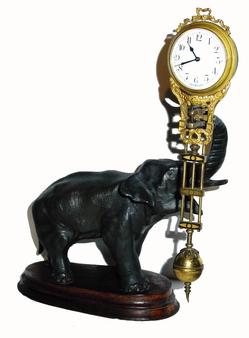 Swing Arm Clock; Junghans, Elephant, circa 1910, 11 inch.