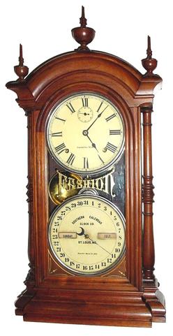 Calendar Clock; Southern Calendar Clock Co, No 3, Fashion, Double Dial ...
