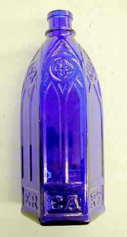 Ink Bottle; Carters (2), Cathedral Panel, Cobalt, 10 inch.