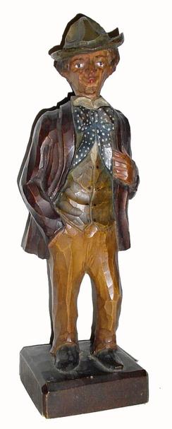 Automaton; Griesbaum, Whistling Man, Carved, Windup, 13 inch.