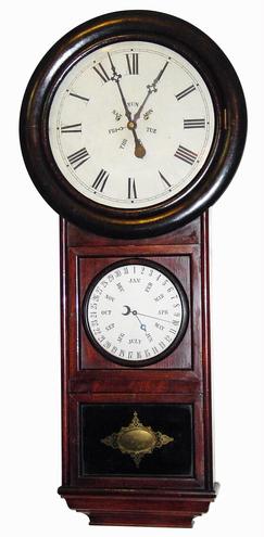 Calendar Clock; Welch, Spring & Co, 'Regulator Calendar No 1', circa ...