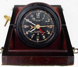 Desk Clock; Chelsea, US Army Message Center, Bakelite Case, Mahogany ...