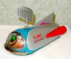 Space Toy; Modern Toys, Planet Explorer, Tin Lithograph, Battery Operated.