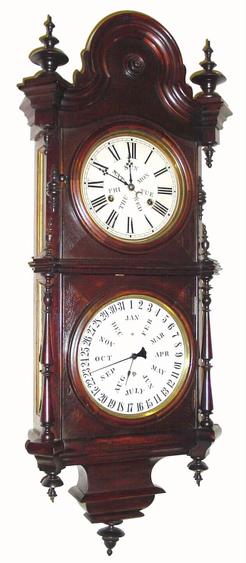 Regulator Clock; Welch, Spring & Co, No 5, circa 1878, 40 inch.