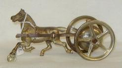 Bell Toy; Horse Drawn Bell Cart, Cast Iron, 9 inch.