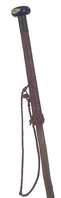 Cane; Makhila, Horn Handle, Wood Shaft, 36 inch.