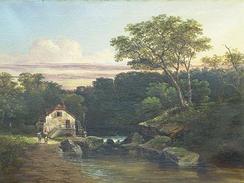 Andrews, Ambrose; Oil on Canvas Painting, signed 1853, The Old Mill.