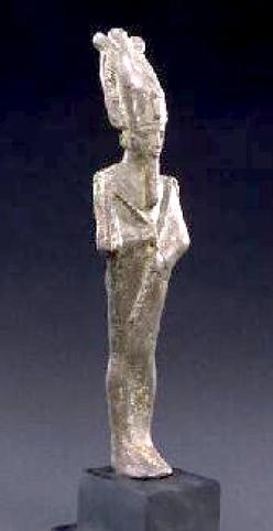 Bronze; Egyptian, Late to Ptolemaic Period, Figure, Osiris, Holding ...