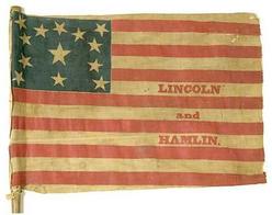 Flag; Political, Lincoln-Hamlin, 1860 Campaign, 18 inch.