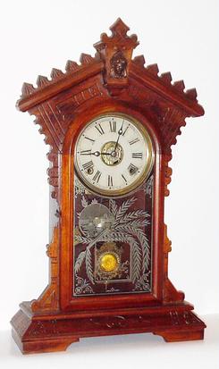 Shelf Clock; Welch, Spring & Co, Dolaro, Parlor, Walnut, 22 inch.