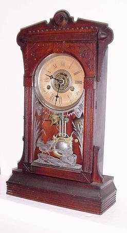 Mantel Clock; Gilbert, Aldine, 30-Hour, Walnut, 20 inch.