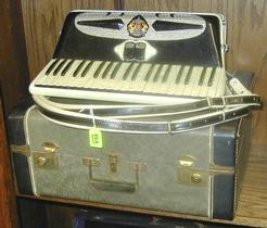 Accordion; Riddle (George), with Case, Italy, Circa 1950.