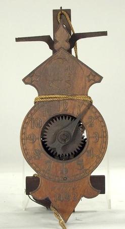 Wall Clock; Columbus, Foliot Balance, Wood, 13 inch.
