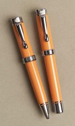 Fountain Pen & Pen Set; Harley Davidson, Orange, Original Box.