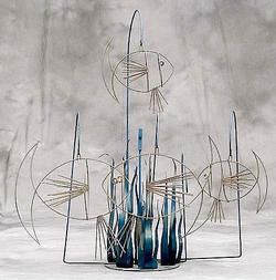 Metal Sculpture; Calder (Alexander), (school of), Tropical Fish.