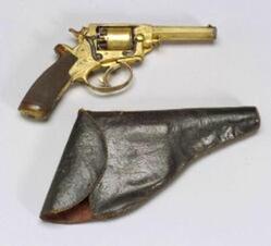 Revolver; Tranter, Model 1856, Engraved Gilt, Holster.