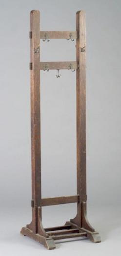Coat Rack; Arts & Crafts, Stickley Brothers, Double Costumer, 68 inch.