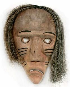 Mask; Cherokee, Long (Will), Clan, Carved & Painted Wood, 11 inch.