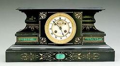 Shelf Clock; Hamann & Koch, Gilt Decoration, Slate, 17 inch.