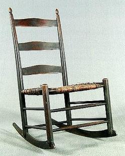Furniture: Chair-Rocking; Shaker, Mount Lebanon, #3, Ladderback, Acorn ...