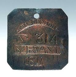 Slave Tag; Charleston Porter, 1814, No 314, Copper.
