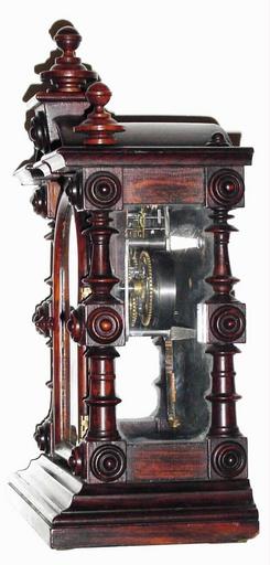 Shelf Clock; Welch (EN), Patti No 2, Rosewood, 8 Day, 10 inch.