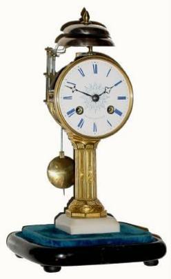 Skeleton Clock; French, Candlestick, 12 inch.