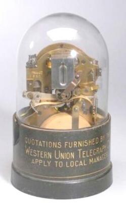 Mechanical Device; Western Union Stock Ticker, JH Bunnell, Type 1-C, Dome.