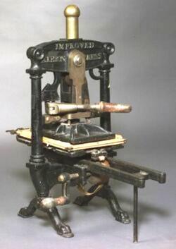 Book Press; Albion Improved Printing Press, Cast Iron, circa 1850.