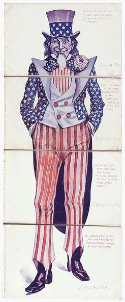 Postcard; Installment, Huld Puzzle Set, Uncle Sam.