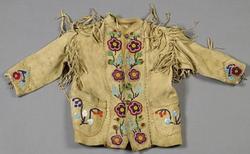 Clothing; Plains Cree, Jacket, Child's, Floral Design, 28 inch.