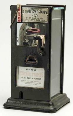 Vending Machine; US Postage Stamp, Schermack, 3 Cent Stamps, 13 inch.