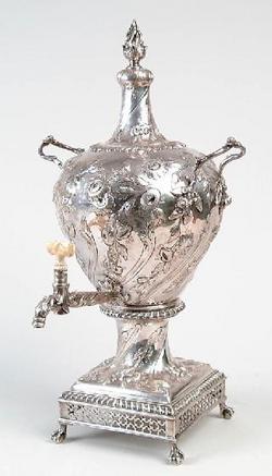 Tea Urn; Silver, George III, Johnston (Alexander), Ivory Spigot, Vine ...
