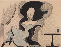 Hirschfeld, Albert; Pen & Ink Drawing, signed 1949, Mae West/Diamond Lil.